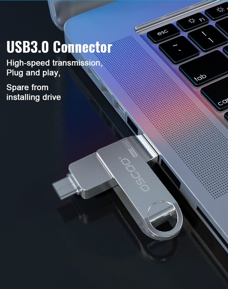 OSCOO Flash Drive OSC-CU-002 Type – C and USB 3.1 GEN1 Dual OTG Support ...