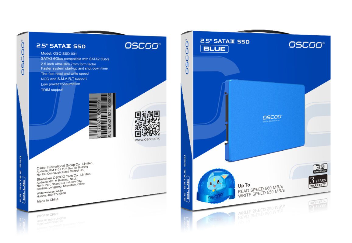 OSCOO 256 GB SSD-001BLUE 2.5 inch SATA High Speed SSD Solid State Drive ...