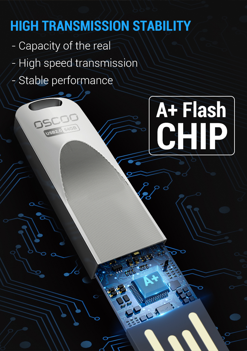 OSCOO 128 GB Metal USB Flash Drive USB 3.0 Data Traveler Pen Drive ...