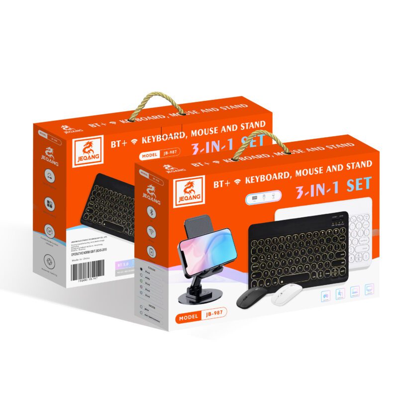 JEQANG – JB-987 BT Keyboard + Mouse+ Bracket Combo Set – M R Corporation